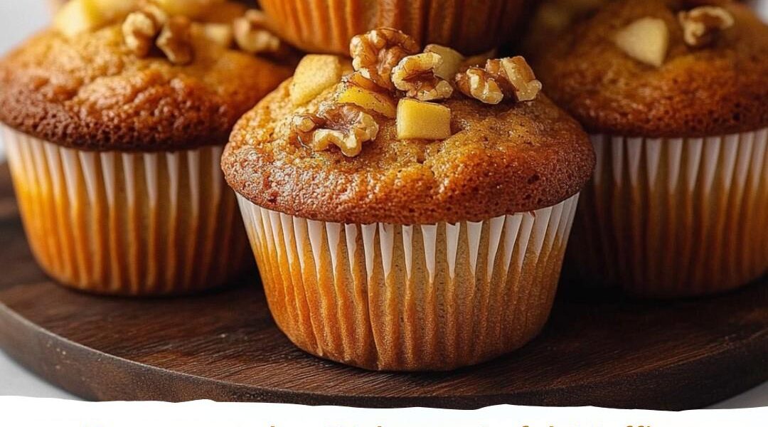 Elegantes Apfel Walnuss Muffins Fotos